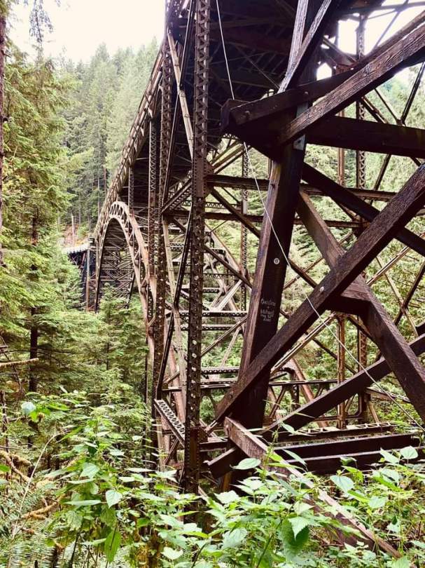 Hiking the FootHills Rails to Trails. Viewing from below the historic ...